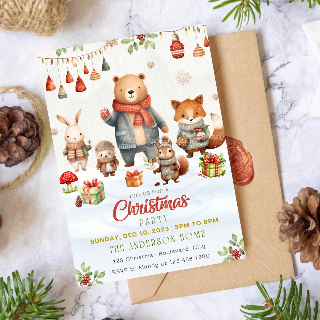 Editable Holiday Invitation Template Kids Holiday Party Invitation ...