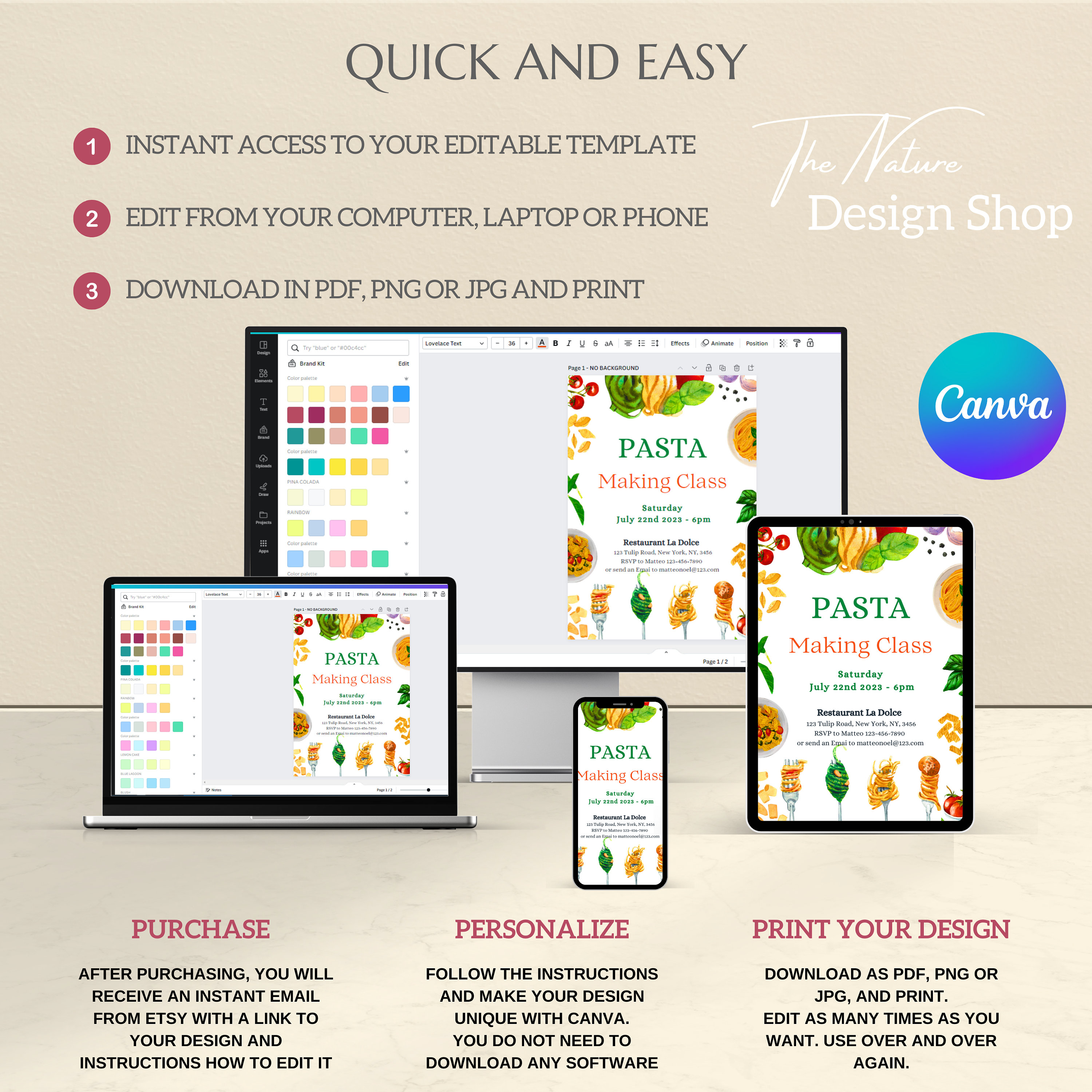 Editable Italian Pasta Making Party Invitation Italian Party Food ...