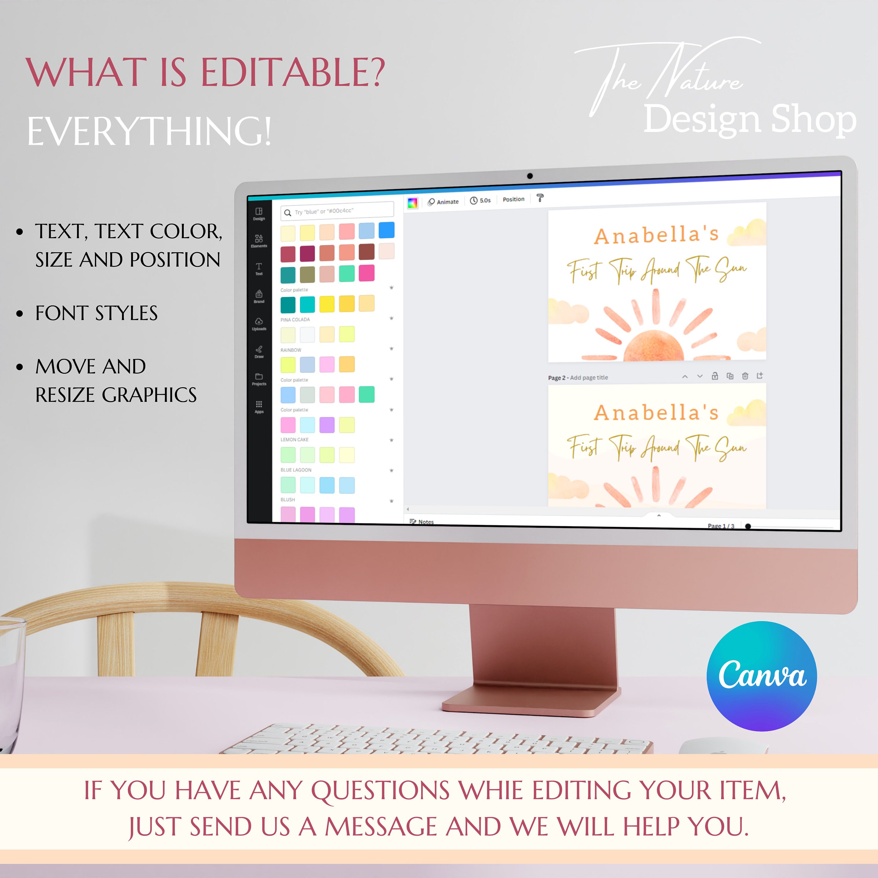 EDITABLE Sun Backdrop First Trip Around the Sun Backdrop 1st Trip ...