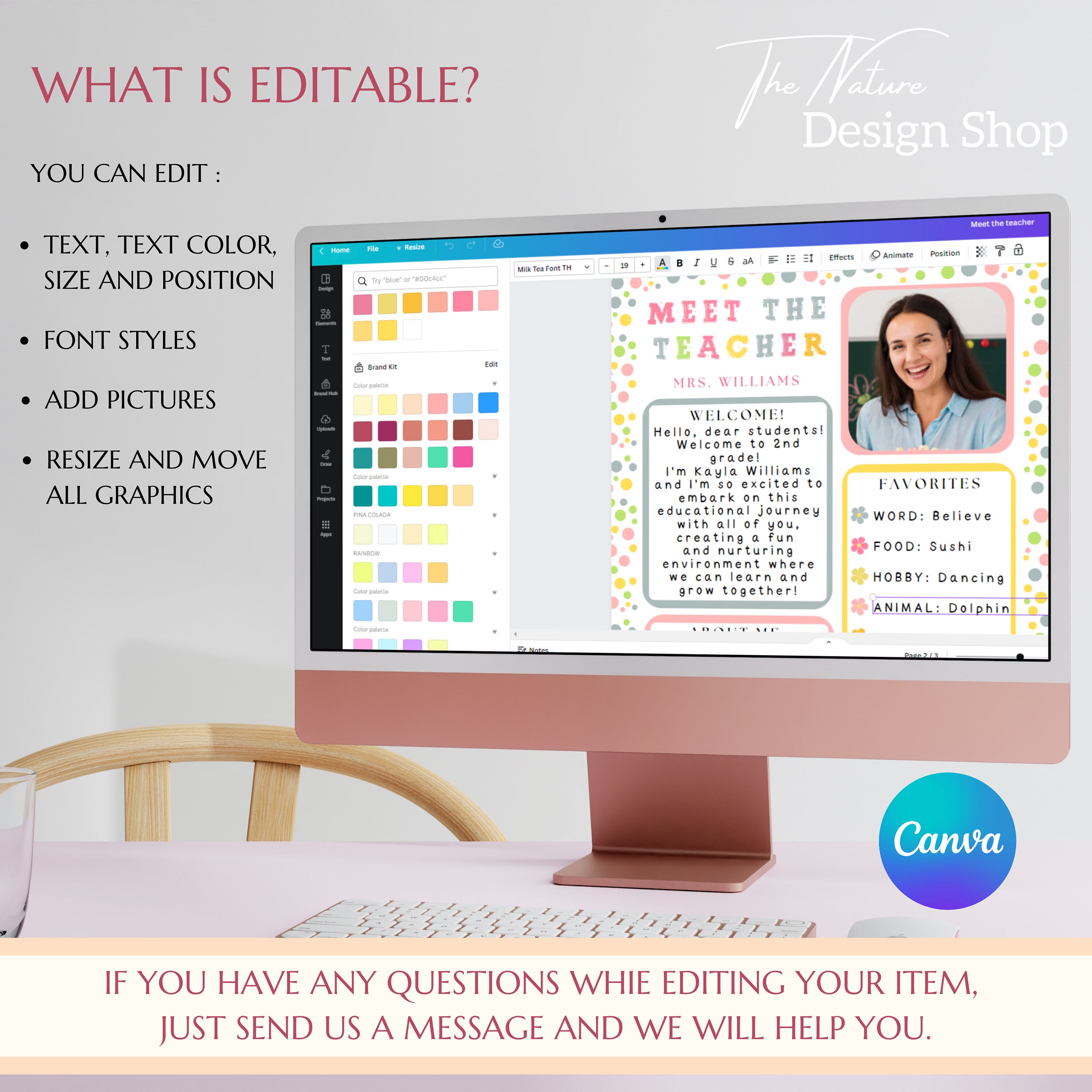 Meet the Teacher Editable Template Teacher Kindergarten Letter Template ...