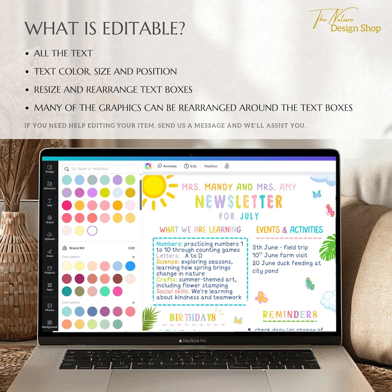 Editable Teacher Newsletter Template Preschool Monthly Newsletter ...