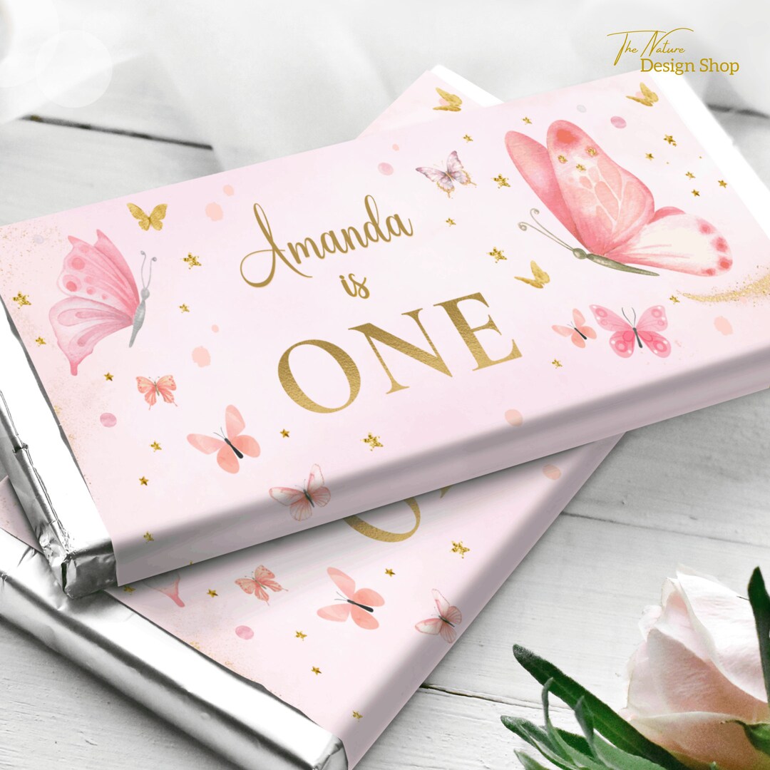 Editable Butterfly Chocolate Bar Wrap Template Butterfly Birthday ...