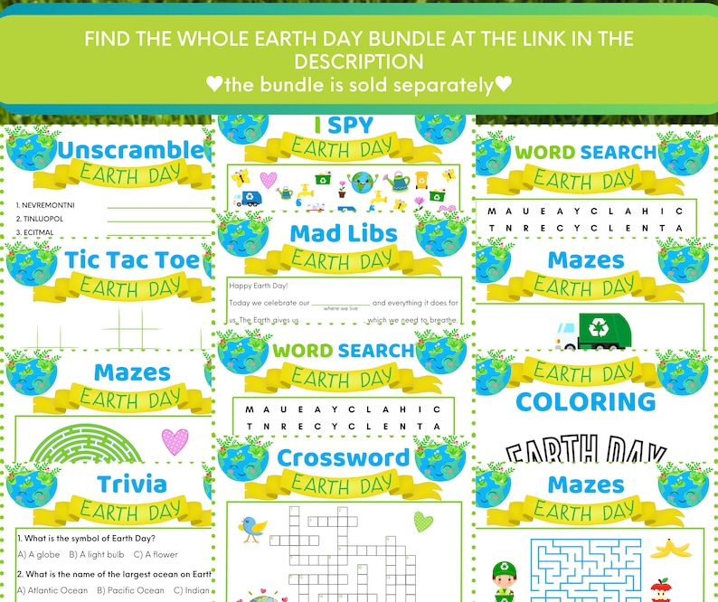 Earth Day Word Search Game Kids Earth Day Printable Games Earth Day ...