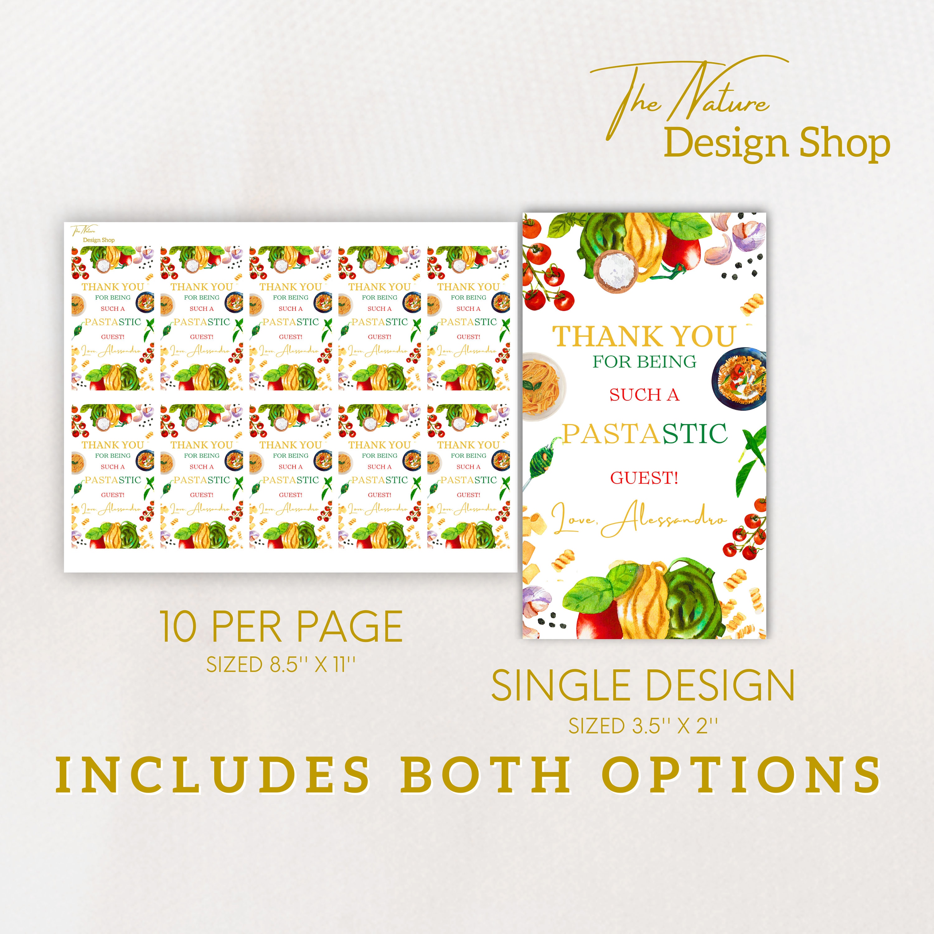 Editable Pasta Gift Tag Pasta Party Favor Tag Pasta Dinner Party ...