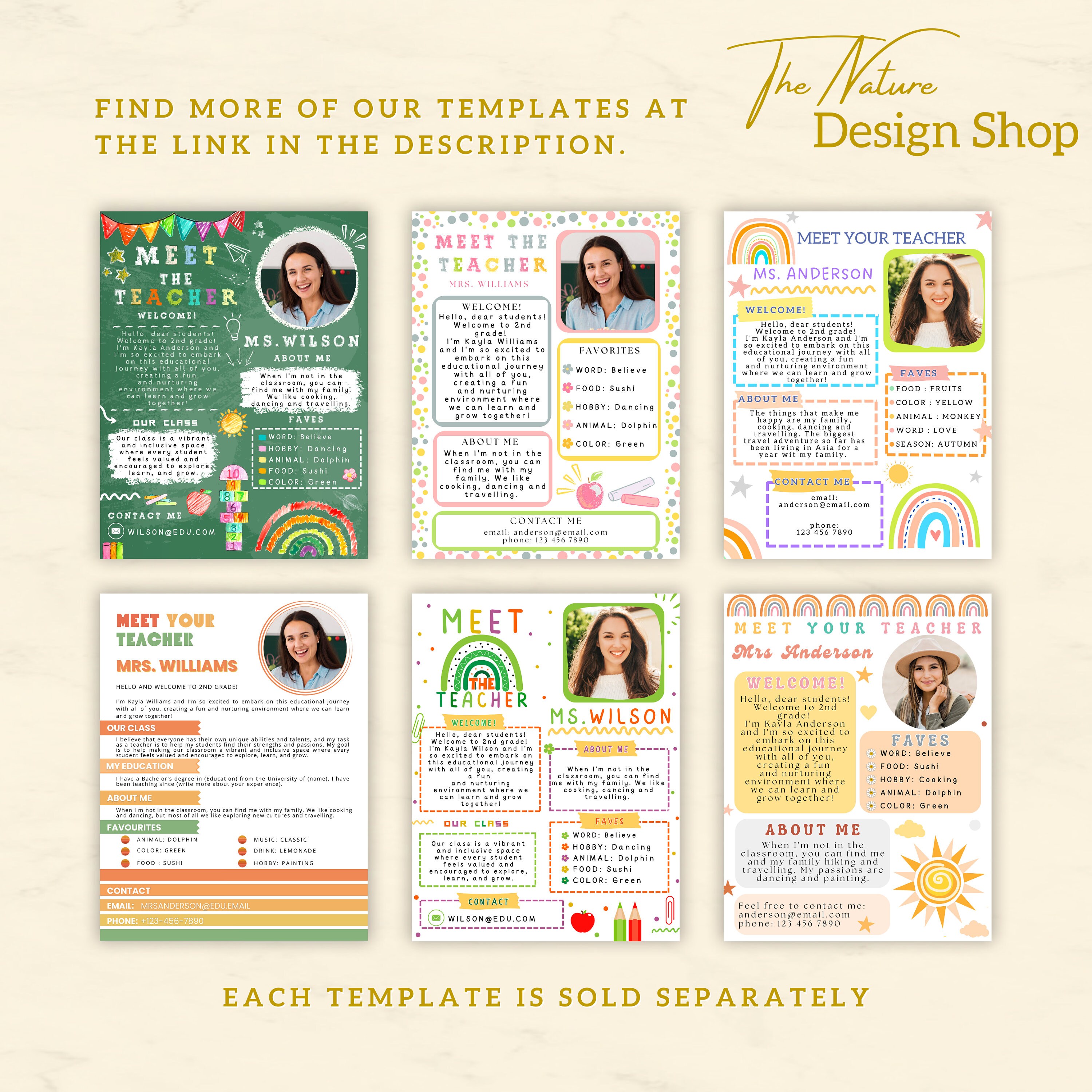 Meet the Teacher Editable Template Teacher Boho Rainbow Teacher Canva ...