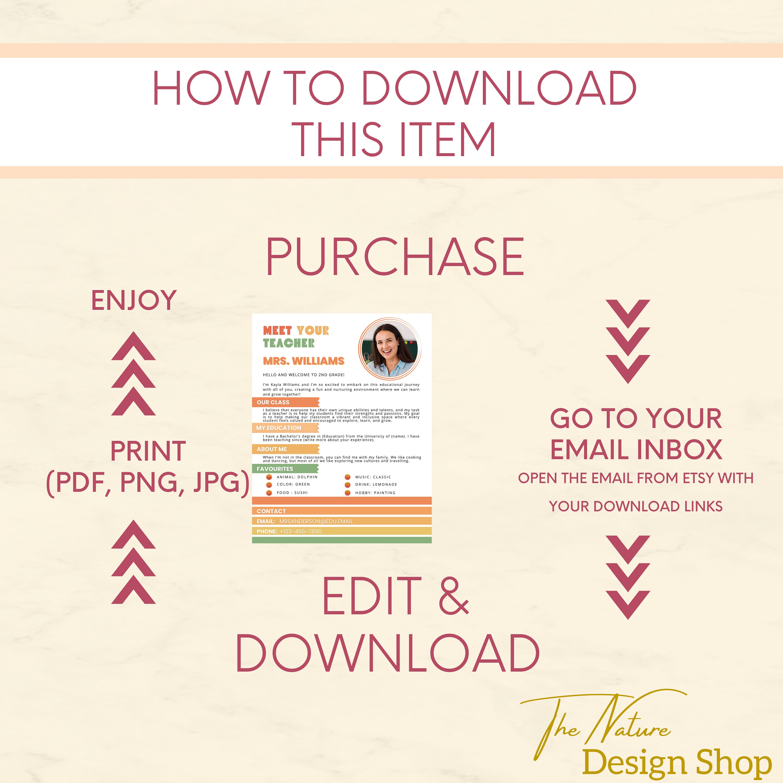 Meet the Teacher Editable Template Teacher Canva Template - Etsy