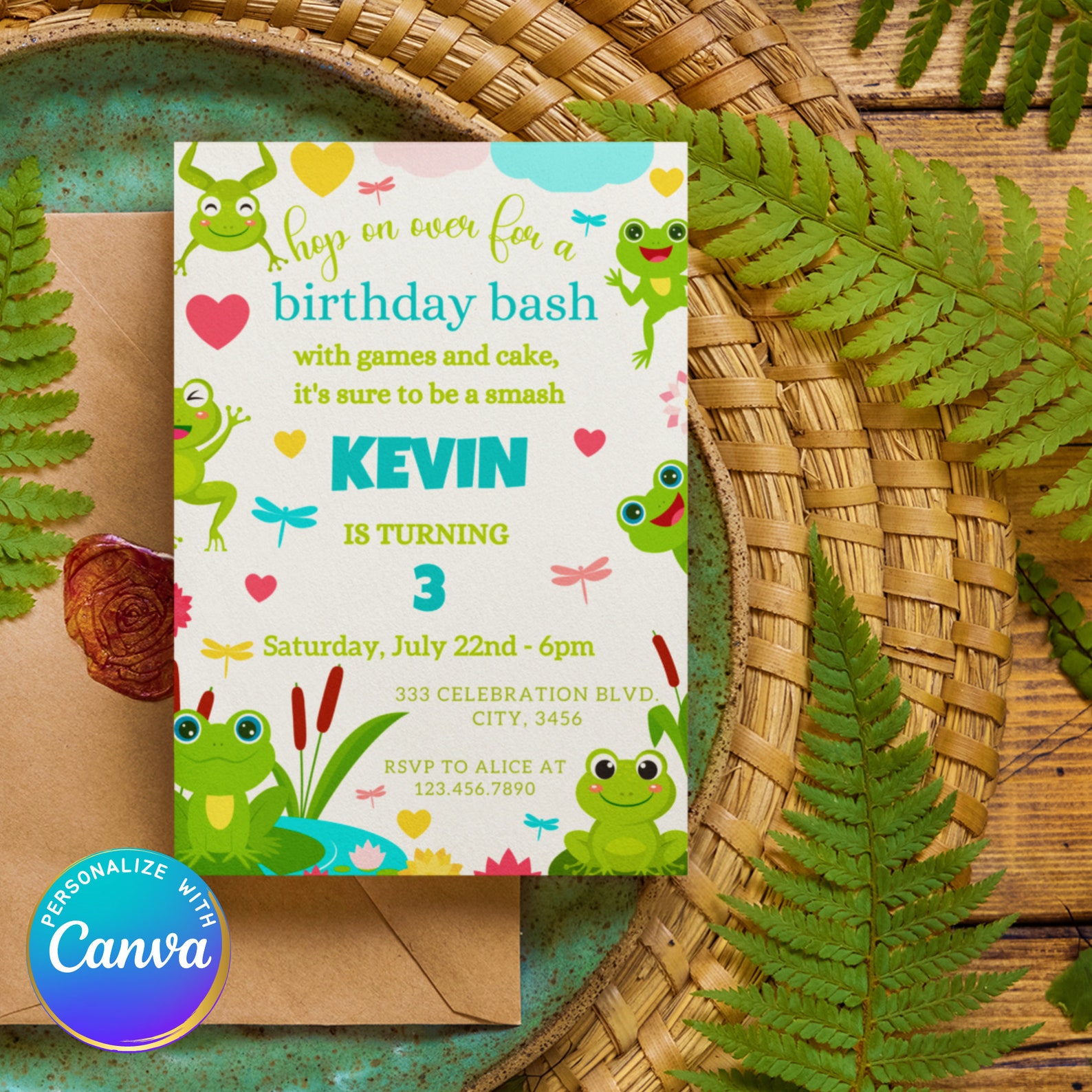 Frog Birthday Invitation Frog Party Invite Frog Invitations Toadally ...