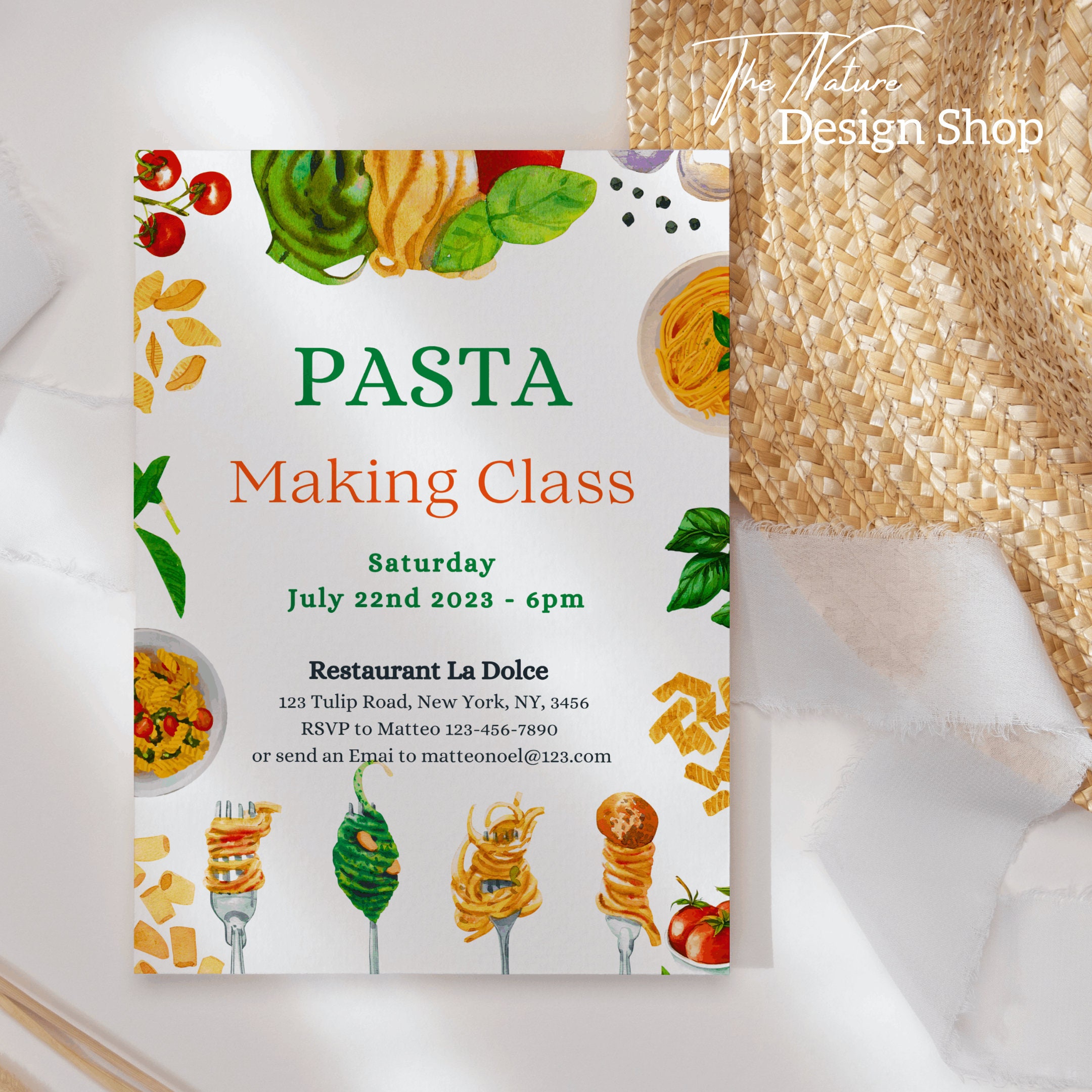 Editable Italian Pasta Making Party Invitation Italian Party Food ...