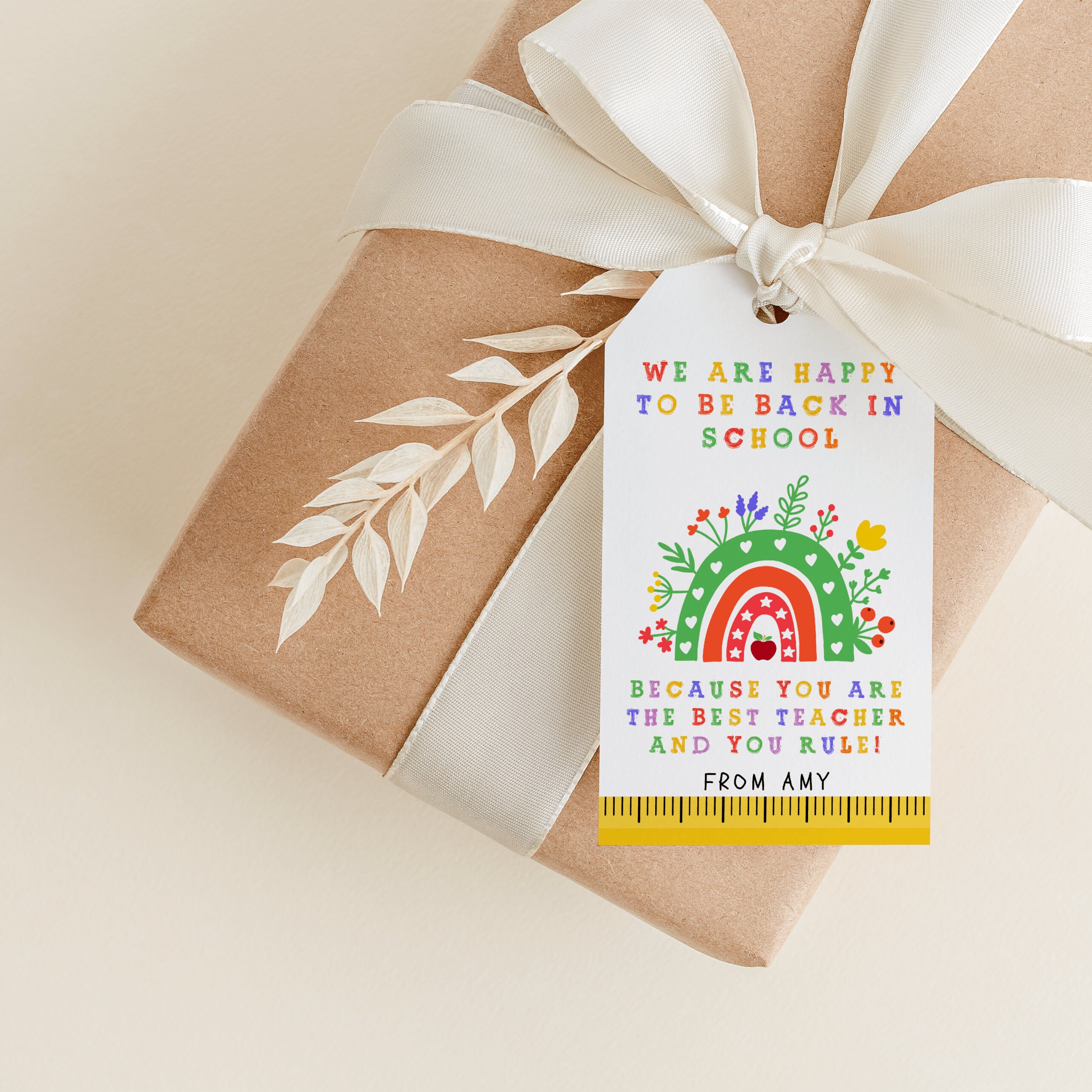 Teacher Gift Tag Teacher Appreciation Tags School Treat Tag School ...
