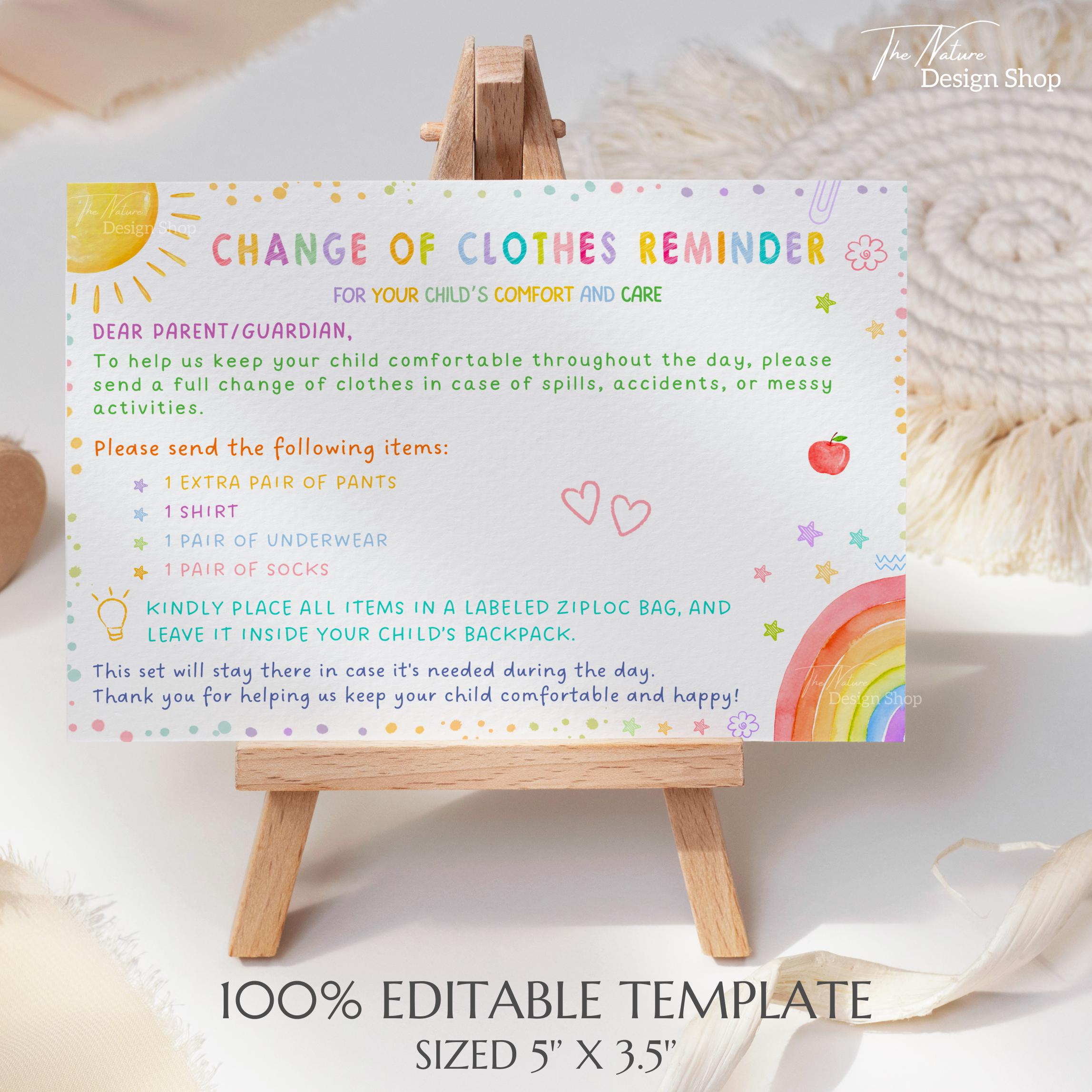 Editable Daycare Parent Reminder Slips Preschool Parent Communication ...