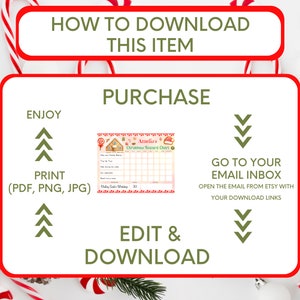 Editable Christmas Reward Chart for Kids Daily Routine Chart Kids Chore ...