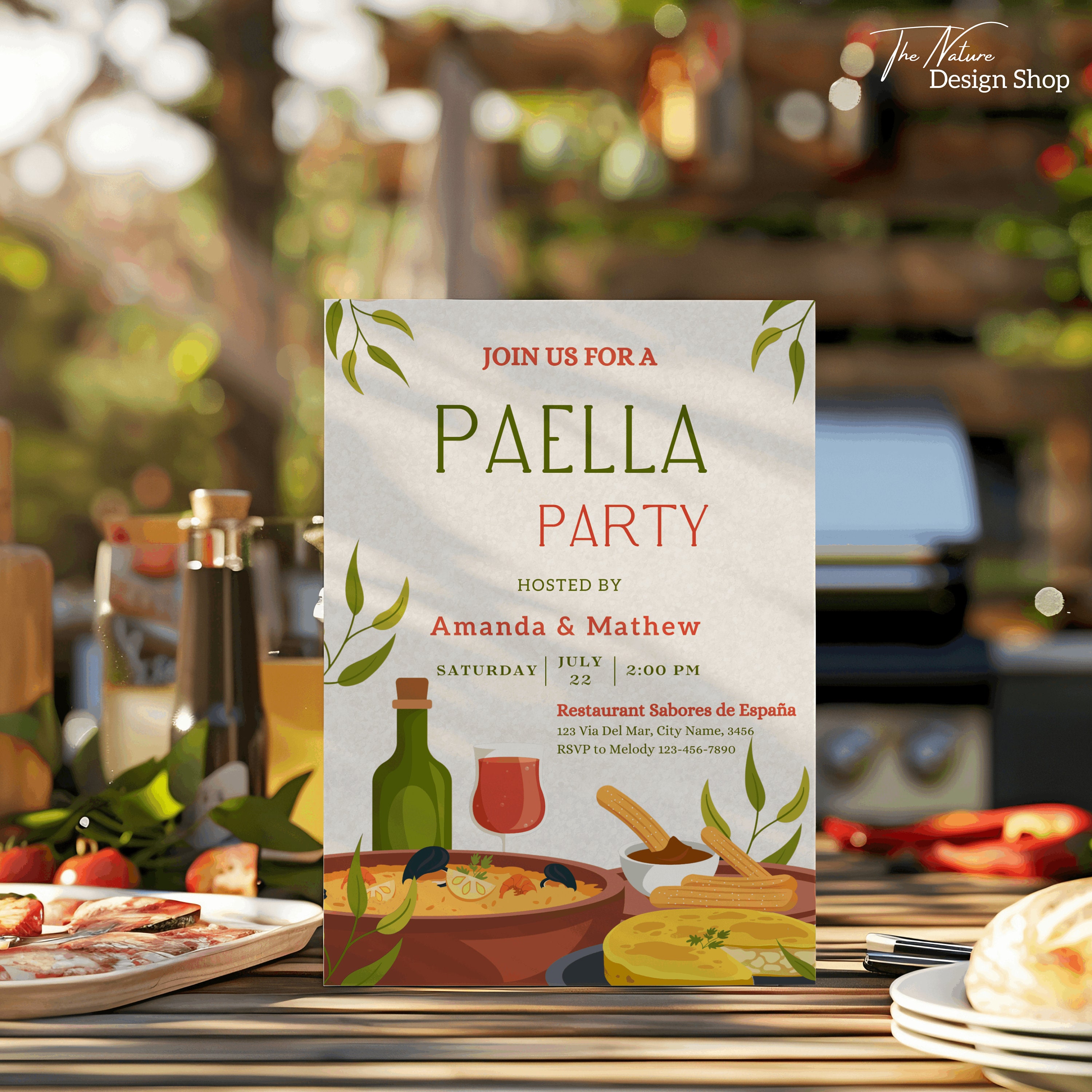 Paella Invitation Paella Party Invitation Paella Party Invite Spanish ...