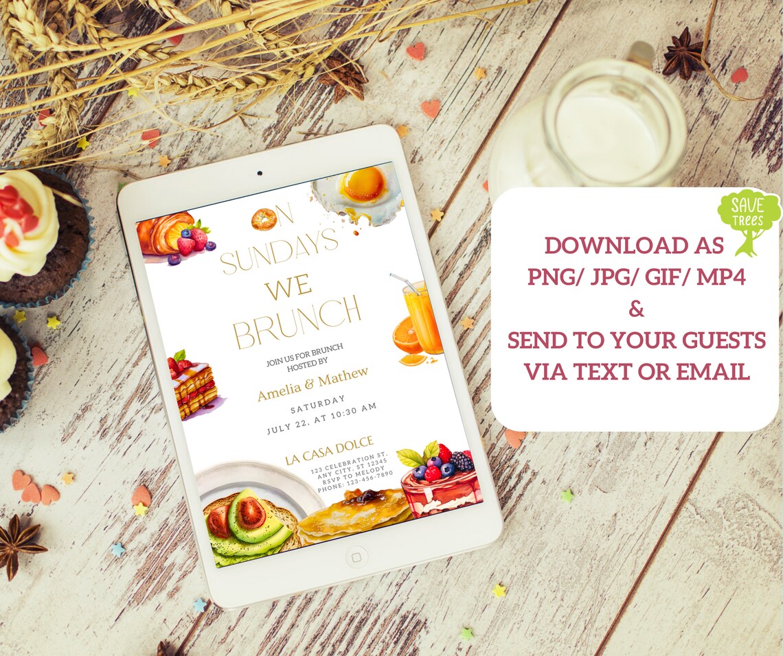Brunch Invitation on Sundays We Brunch Flyer Seventeen and - Etsy