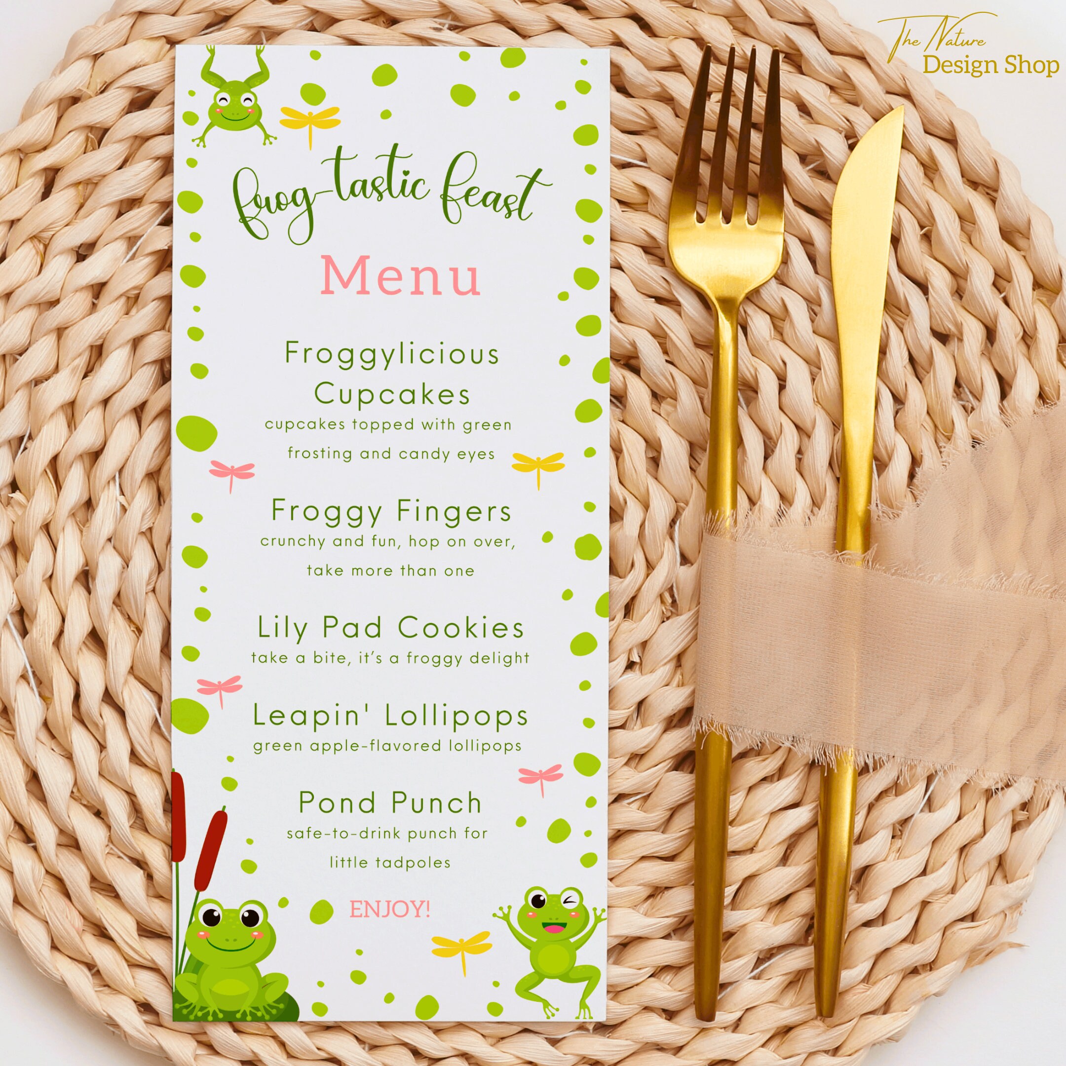 EDITABLE Frog Birthday Menu Frog Birthday Decorations Frog - Etsy
