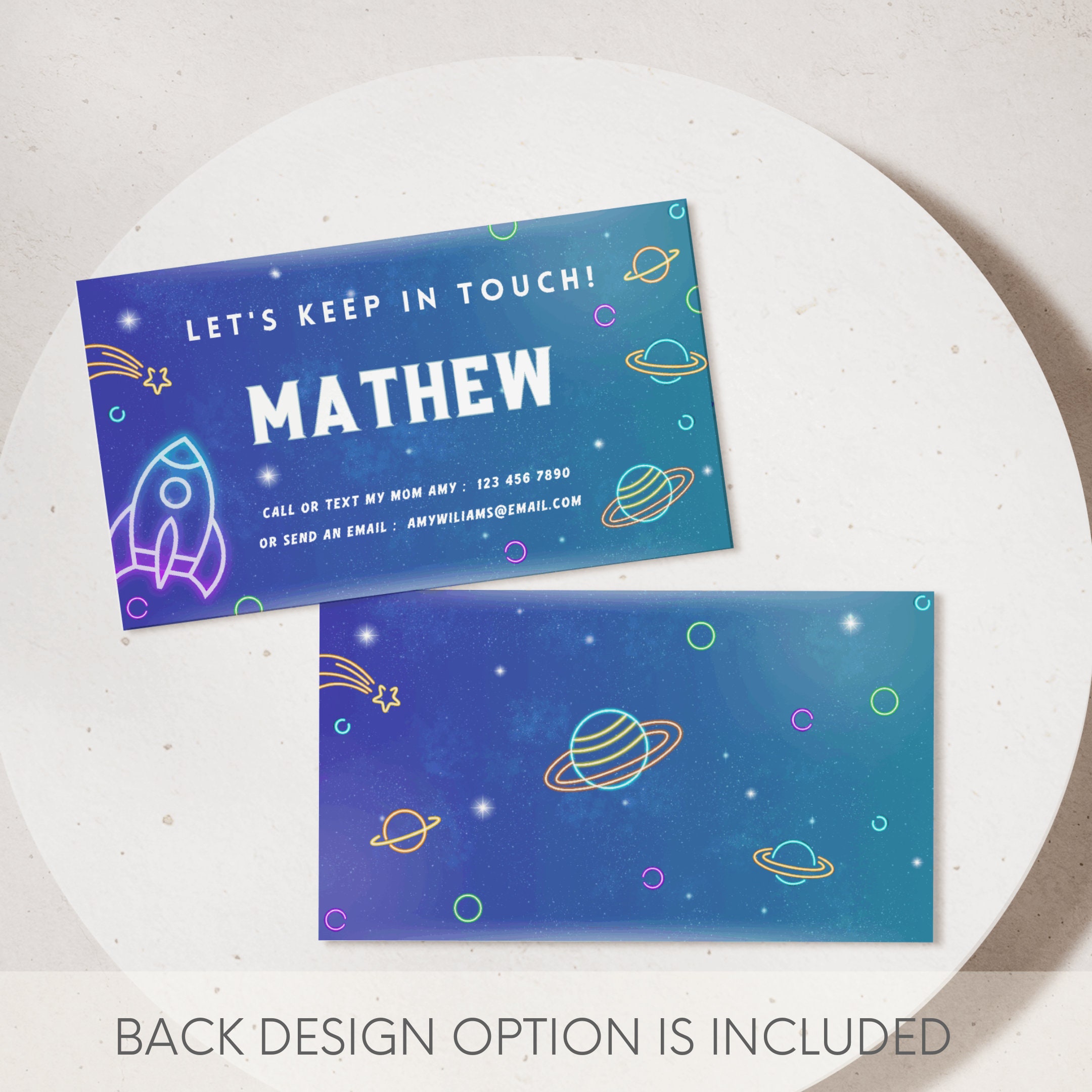 Contact Cards Kids Playdate Cards Boys Keep in Touch for Kids Playdate ...