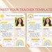 Meet the Teacher Editable Template Teacher Boho Rainbow Teacher Canva ...