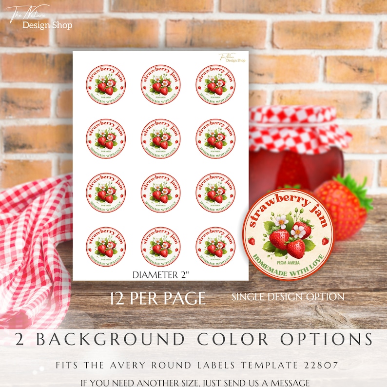 Editable Strawberry Jam Sticker Strawberry Jam Jar Labels Strawberry ...