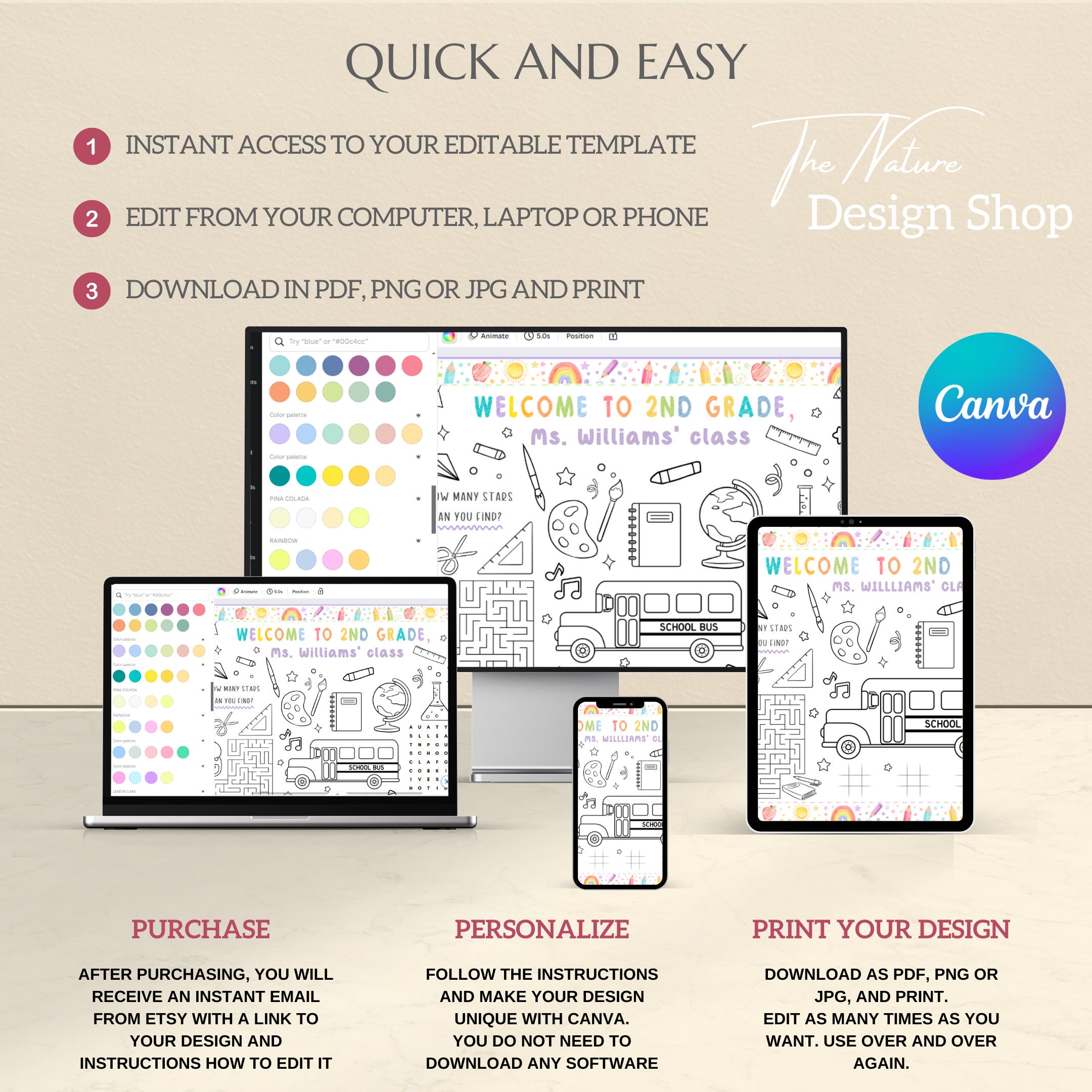 Editable Back to School Activity Placemat First Day of School Worksheet ...