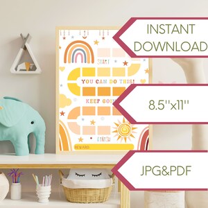 Boho Rainbow Reward Chart for Kids Daily Routine Chart Kids Chore Chart ...