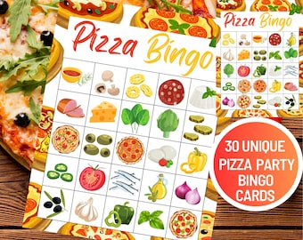 Pizza Party Bingo Game Printable Instant Download Pizza - Etsy