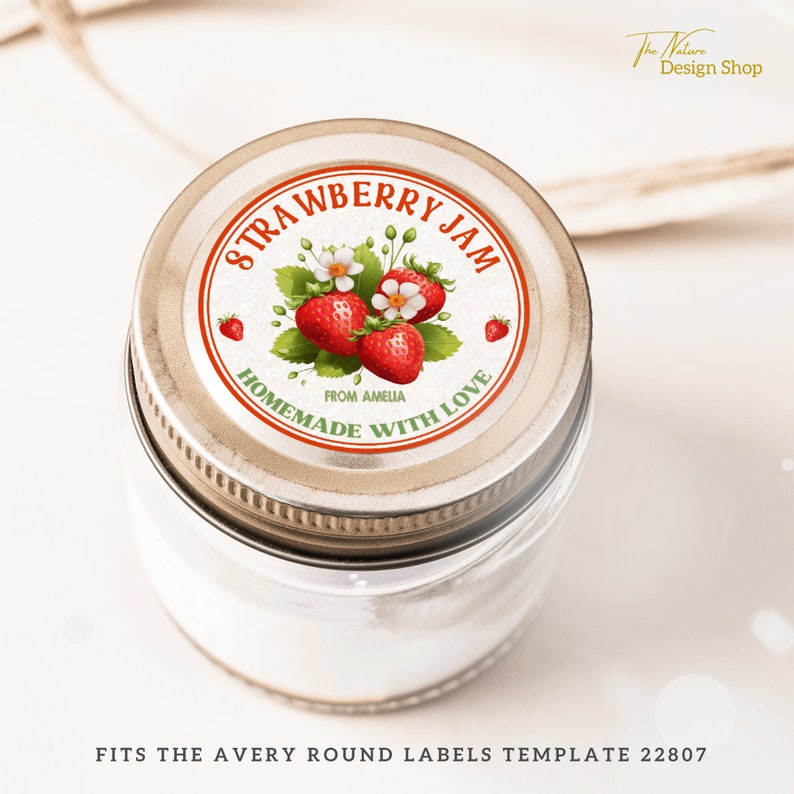 Editable Strawberry Jam Sticker Strawberry Jam Jar Labels Strawberry ...
