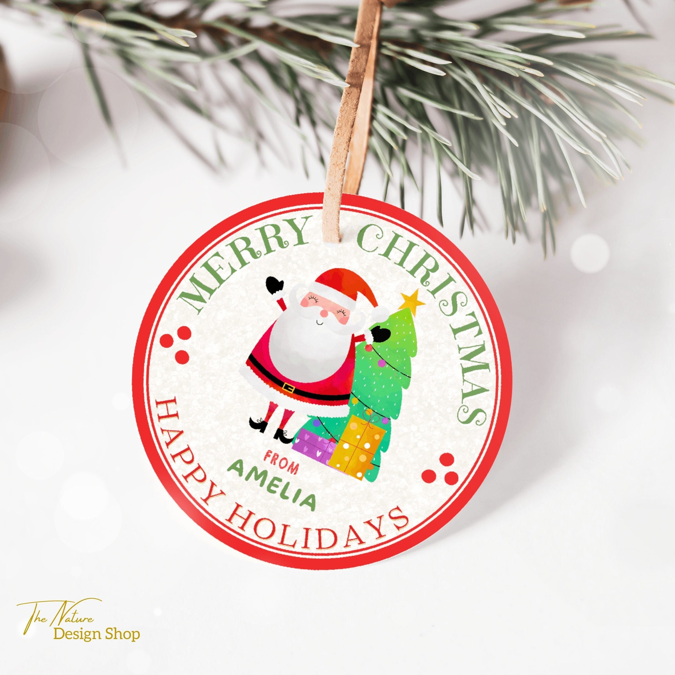 Merry Christmas Gift Tag Template Christmas Santa Tag Christmas Jar ...