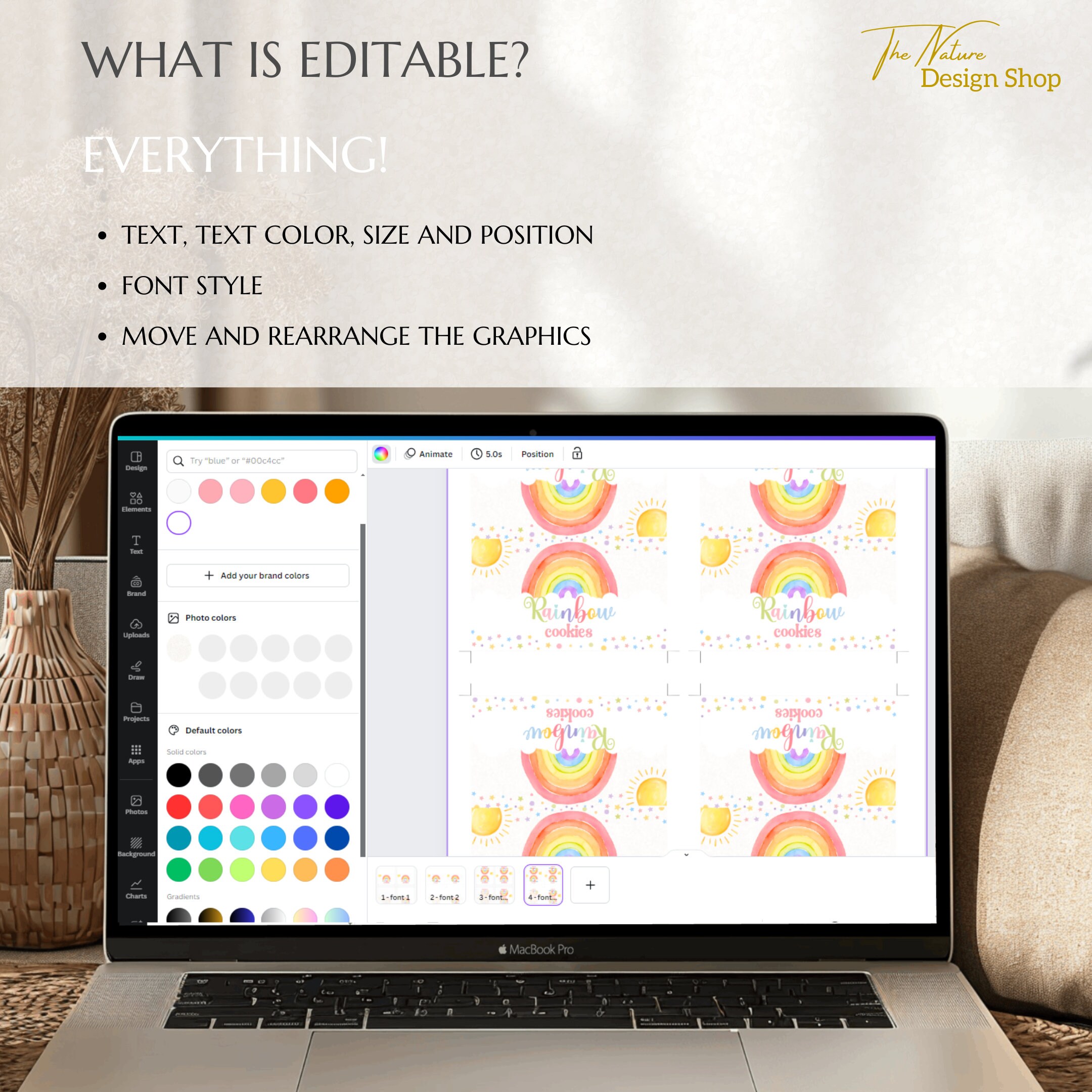 Editable Rainbow Food Label Tent Card Rainbow Name Tag Rainbow Place ...