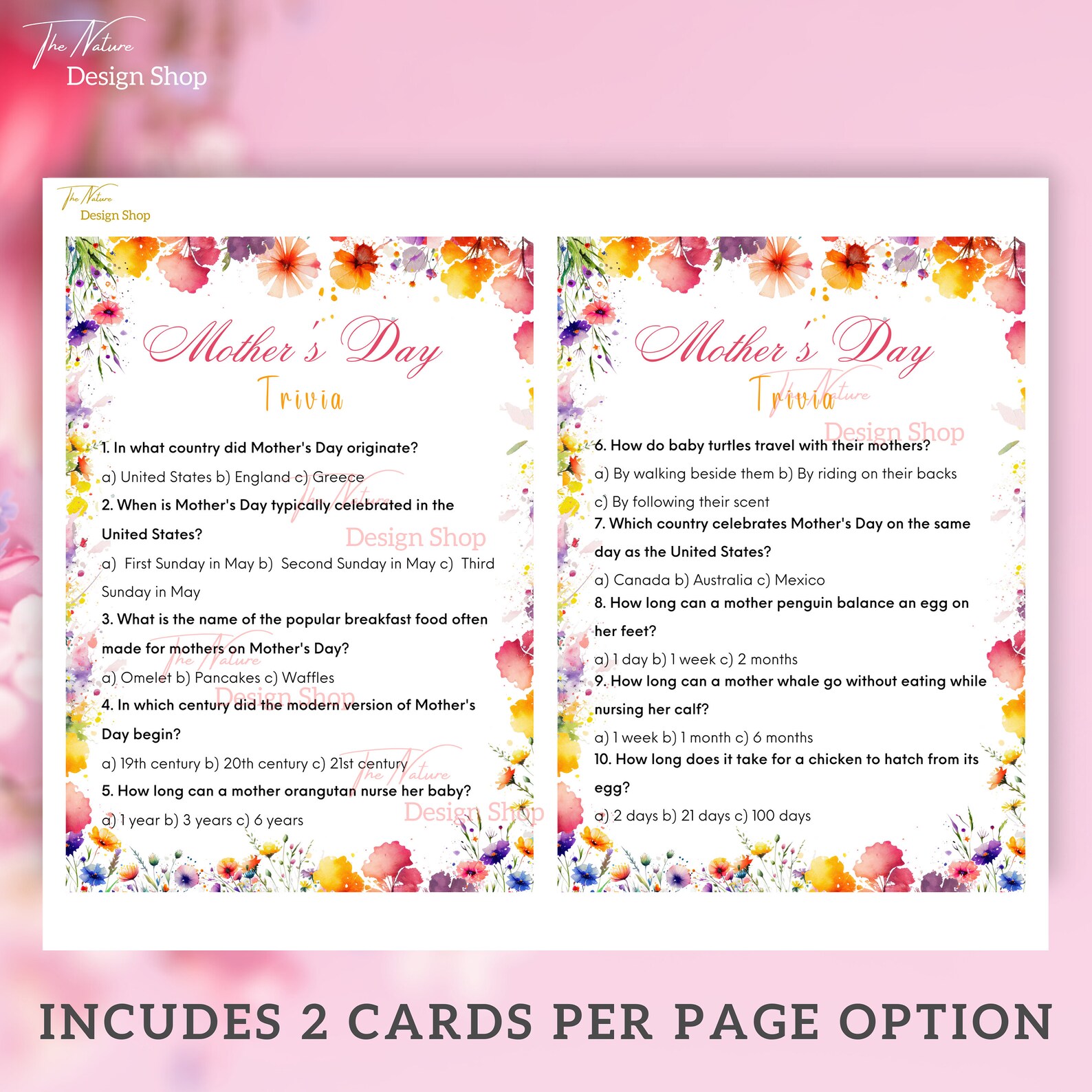 Mother’s Day Trivia Game Mother’s Day Kids Activities Mothers Day Party ...