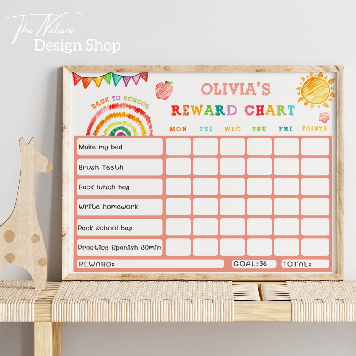 EDITABLE Back to School Kids Reward Chart School Routine Checklist for ...
