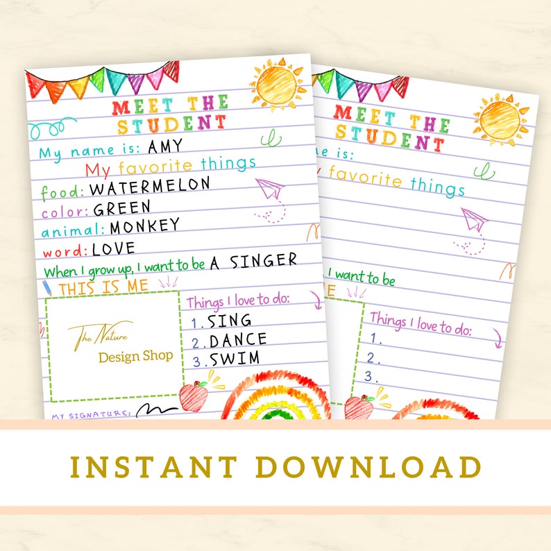 Meet the Student Letter Template Teacher Kindergarten First Day of ...