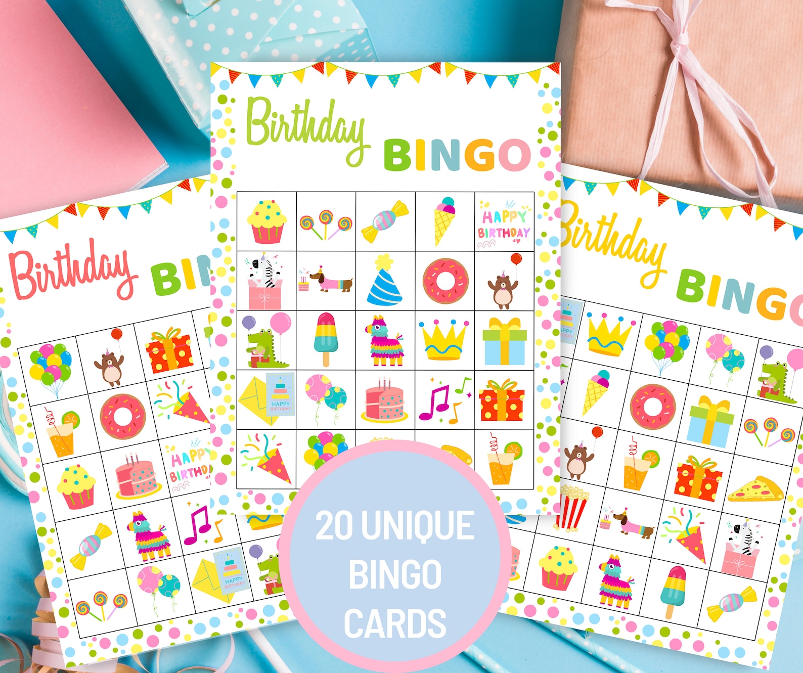 Birthday Bingo Game Kids Birthday Party Bingo Birthday Party Games Kids ...