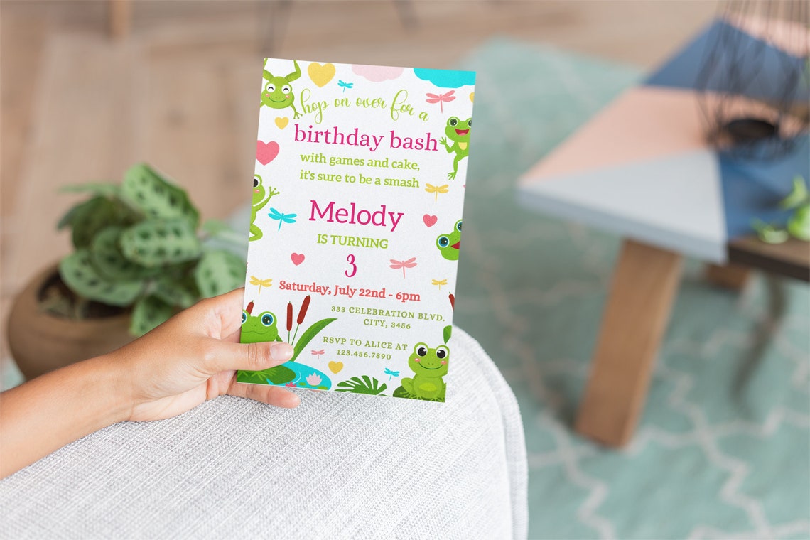Frog Birthday Invitation Frog Party Invite Frog Invitations Toadally ...