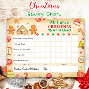 Editable Christmas Reward Chart for Kids Daily Routine Chart Kids Chore ...