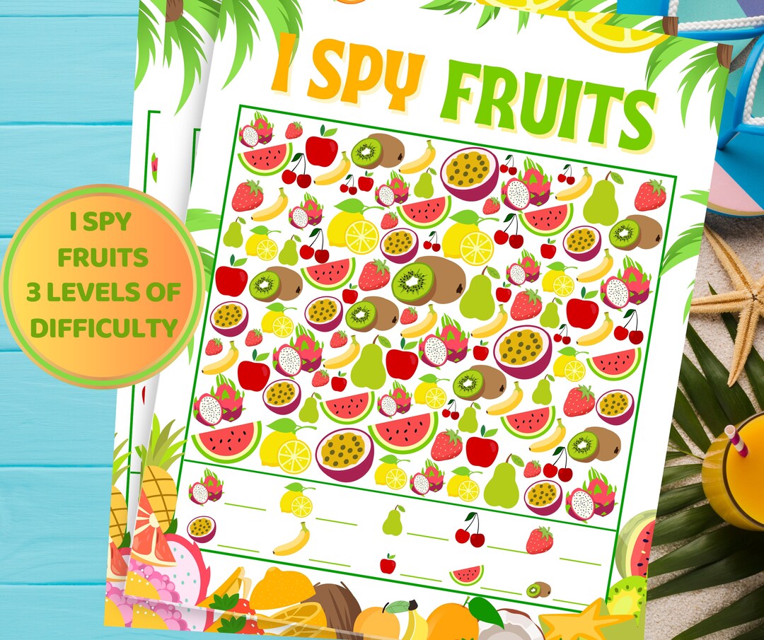 I Spy Fruits Summer Activity Kids Summer Party Game Fruits Birthday ...