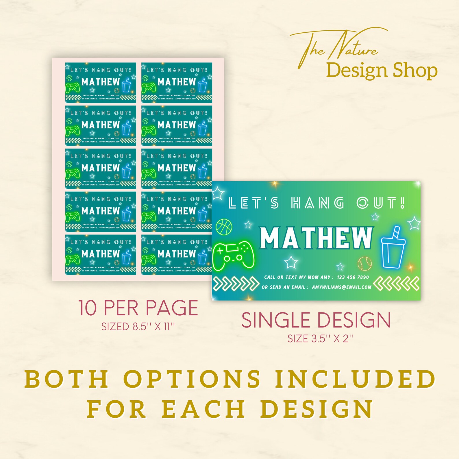 Contact Cards Kids Playdate Cards Boys Keep in Touch for Kids Playdate ...