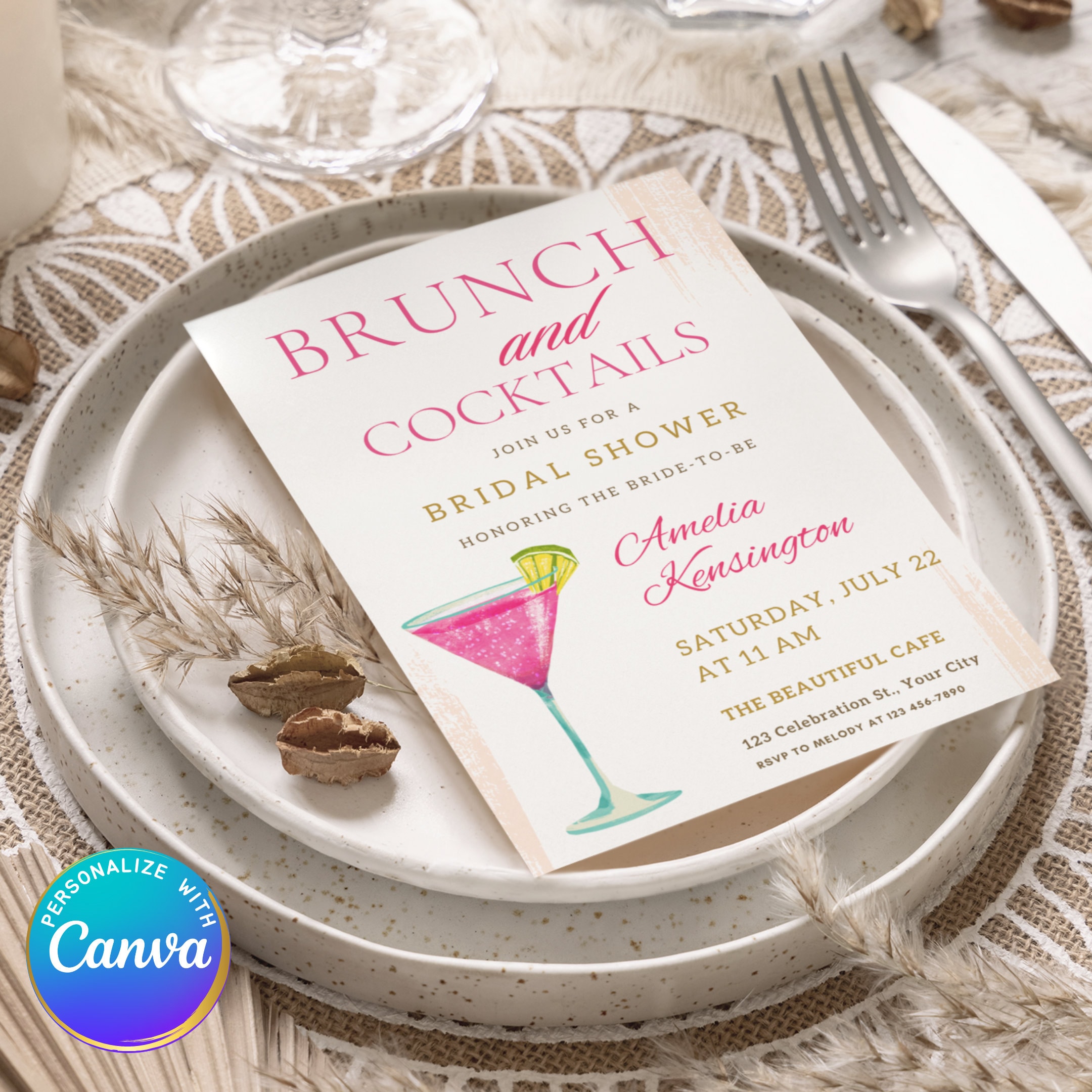 Brunch Invitation Bridal Shower Boozy Brunch Post Wedding - Etsy