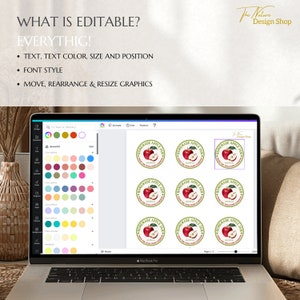 Editable Apple Jam Jar Labels Apple Butter Favors Jam Jar Stickers ...