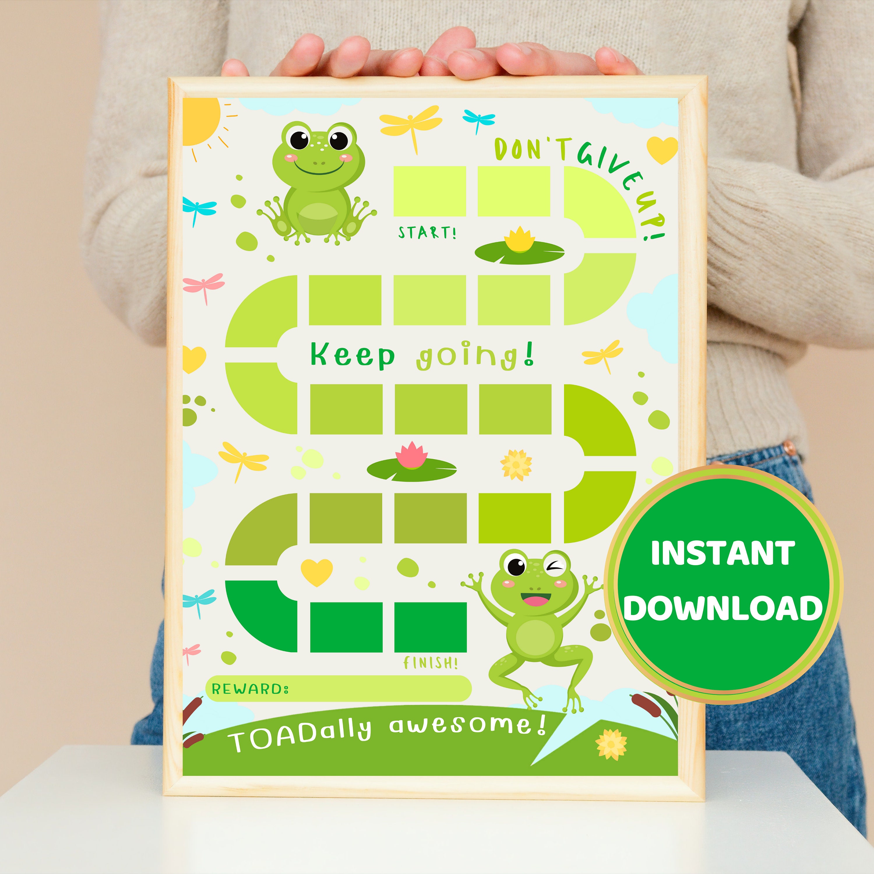 Baby Frog Reward Chart for Kids Daily Routine Chart Children Chore ...