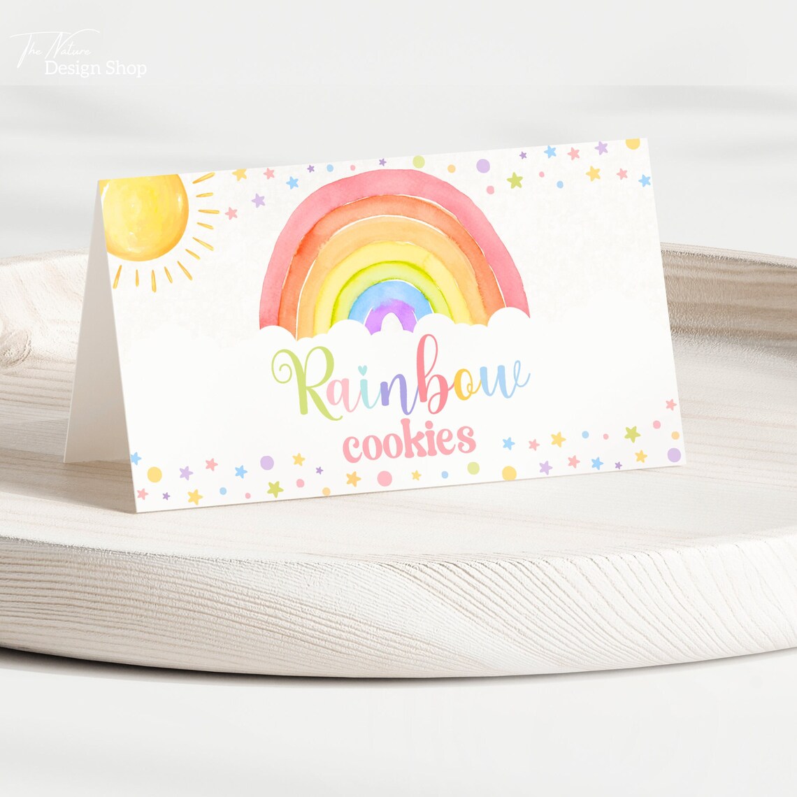 Editable Rainbow Food Label Tent Card Rainbow Name Tag Rainbow Place ...