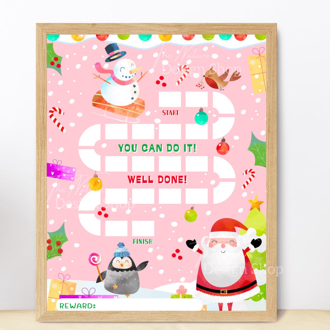 Christmas Reward Chart Kids Christmas Routine Chart Girls Chore Chart ...