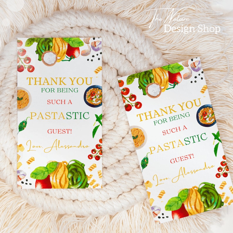 Editable Pasta Gift Tag Pasta Party Favor Tag Pasta Dinner Party ...