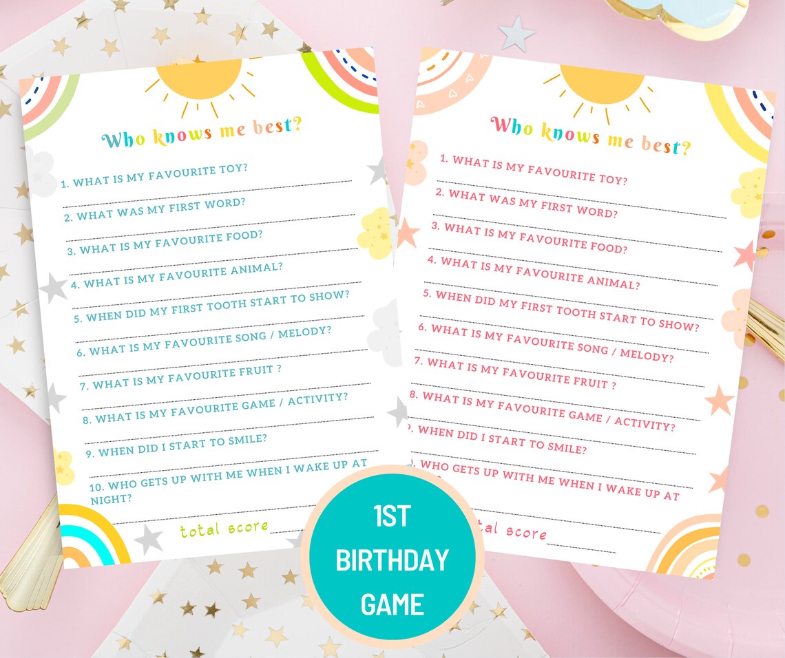 Editable 1st Birthday Game First Trip Around the Sun Games Sun Baby ...