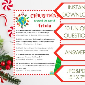 Christmas Game Around the World Xmas Game Christmas Party Printable ...