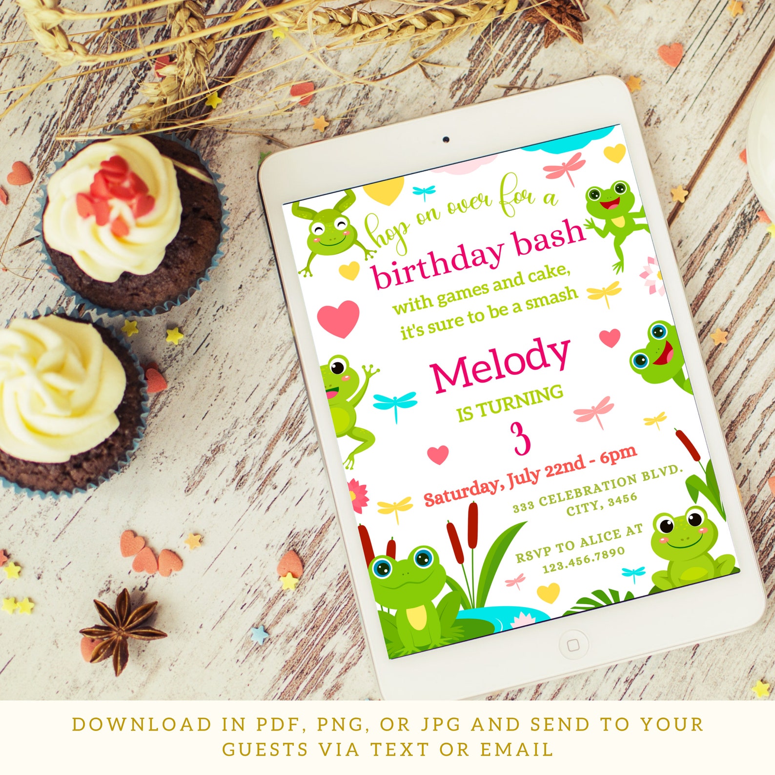 Frog Birthday Invitation Frog Party Invite Frog Invitations Toadally ...