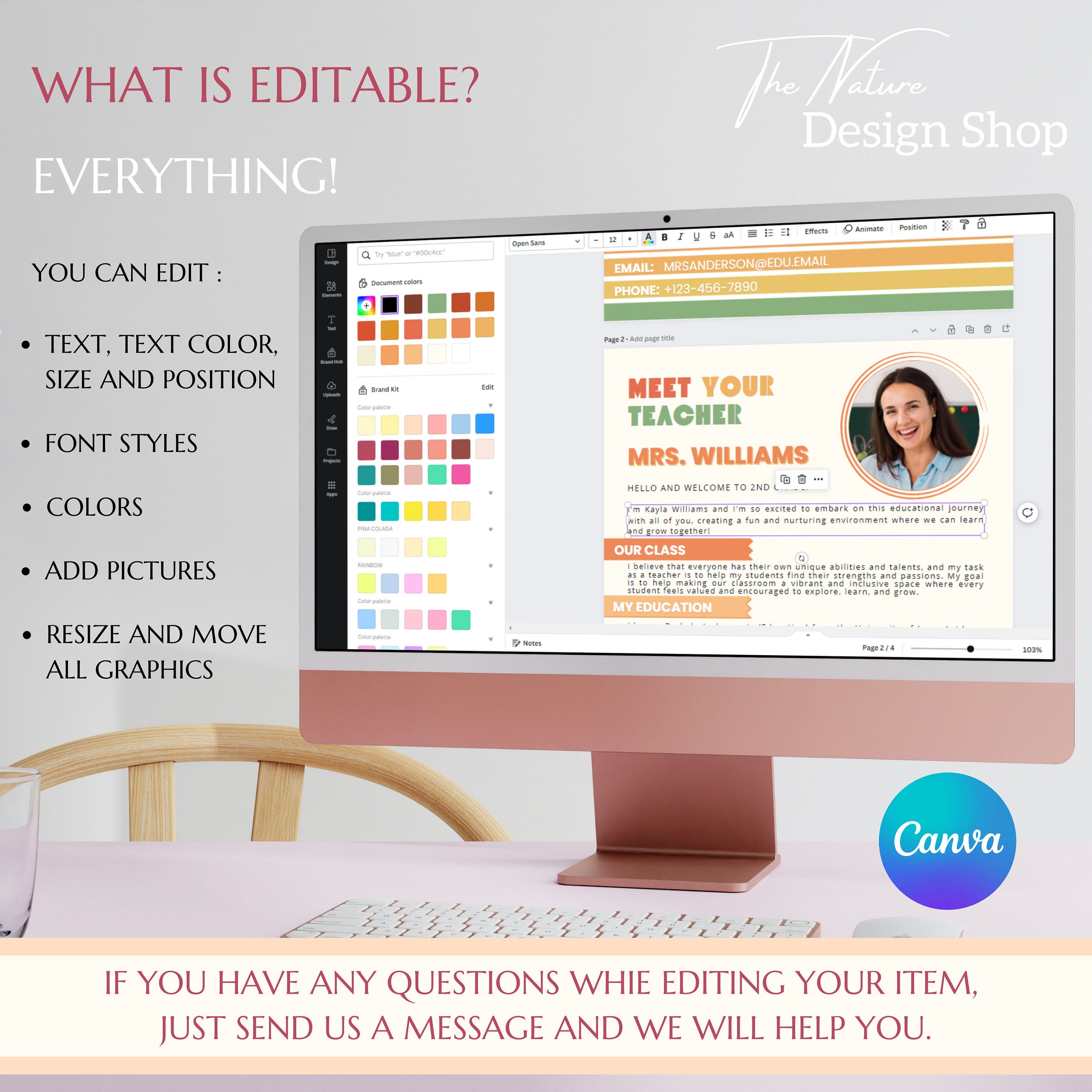 Meet the Teacher Editable Template Teacher Canva Template - Etsy