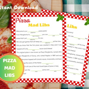 Pizza Party Mad Libs Games Pizza Theme Party Favor Slumber Party Favors ...