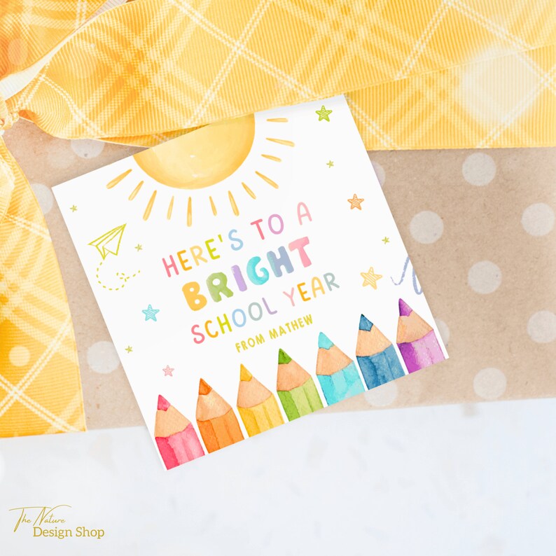 Editable Back to School Tag First Day of School Treat Tag School Gifts ...