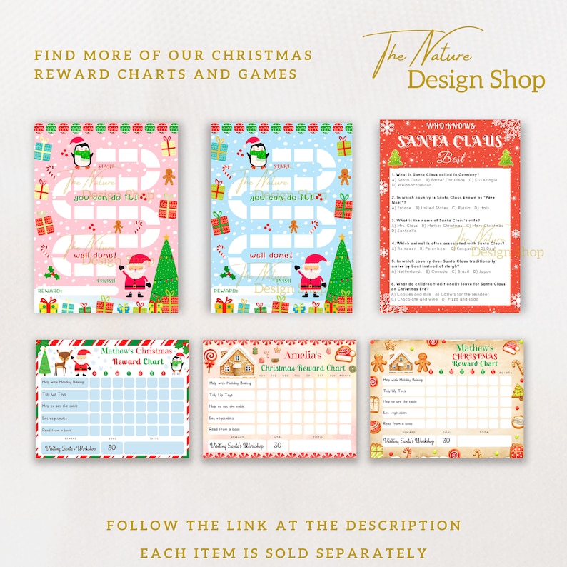 Christmas Reward Chart for Kids Daily Routine Chart Kids Chore Chart ...