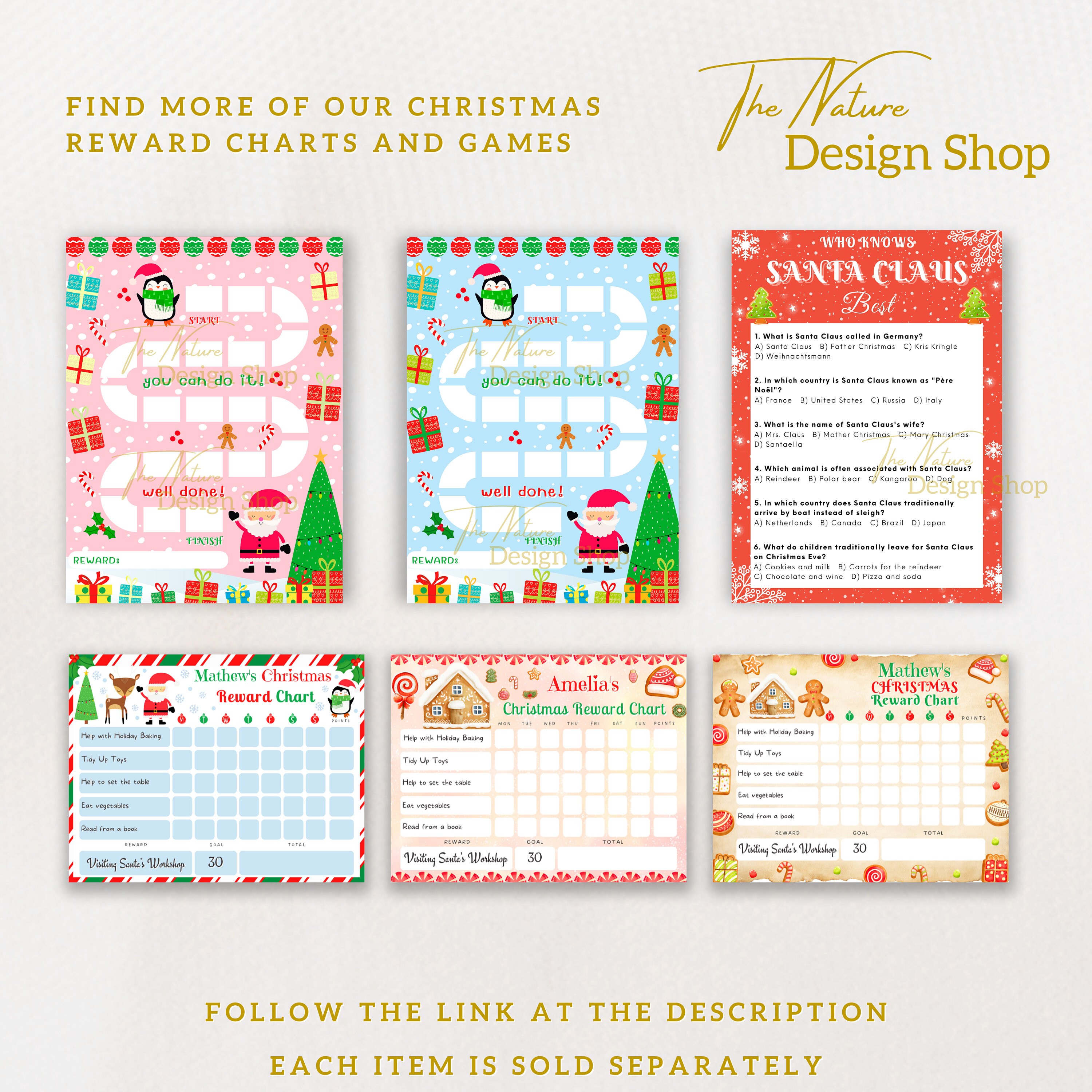 Christmas Reward Chart for Kids Daily Routine Chart Kids Chore Chart ...