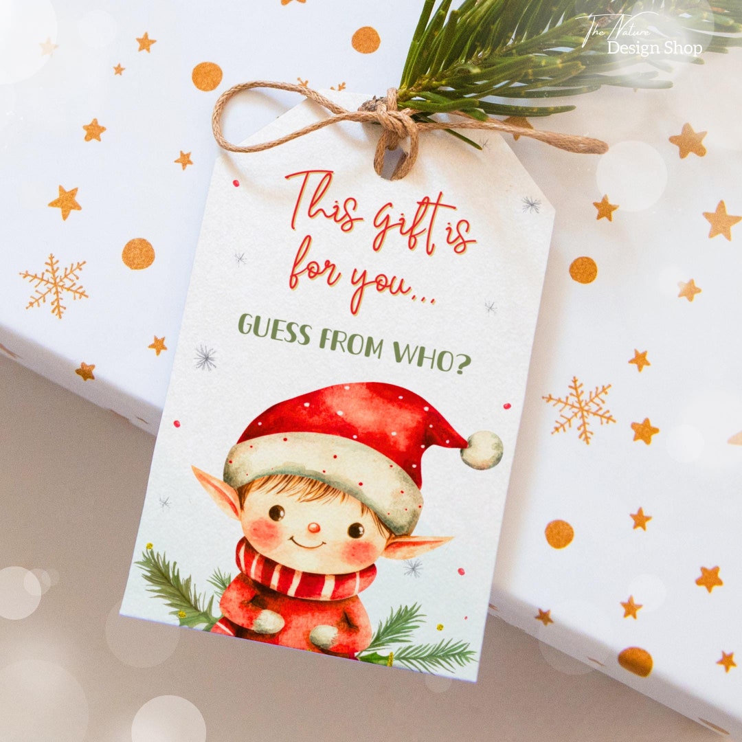 Editable Elf Tag Secret Santa Tags Secret Santa Gift Tag Secret Santa ...